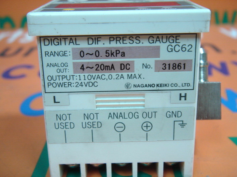 NAGANO KENKI DIGITAL DIFFERENTIAL PRESS GAUGE GC62 (RANGE 0~0.5kPa) - 裕益科技自動化設備可程式編碼器PLC分散式控制系統DCS